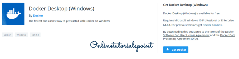 Install Docker Desktop on Windows 10 - onlinetutorialspoint