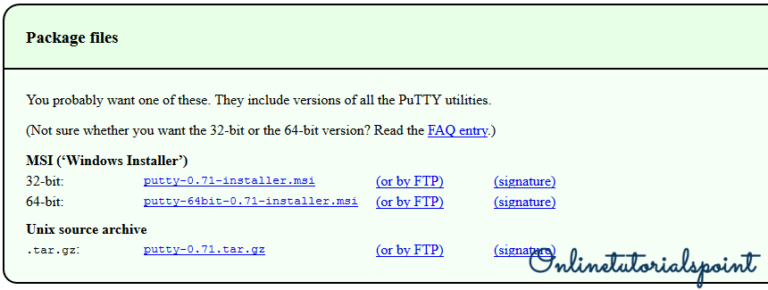 How to install PuTTY on windows 10 - onlinetutorialspoint