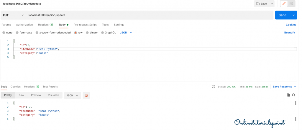 Spring Boot PostgreSQL DB CRUD Example - onlinetutorialspoint